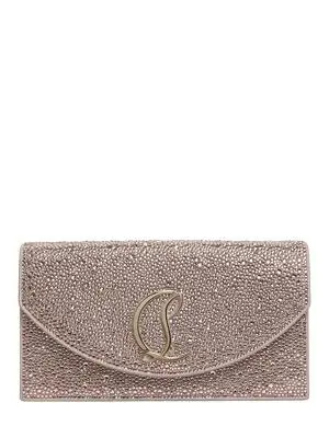 CHRISTIAN LOUBOUTIN Loubi54 Strass Flap Clutch - Vintage Rose/gold