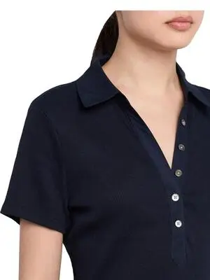 Veronica Beard Kearney Polo Shirt - Navy
