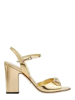 GUCCI Gucci Lady Horsebit Metallic Leather Sandals