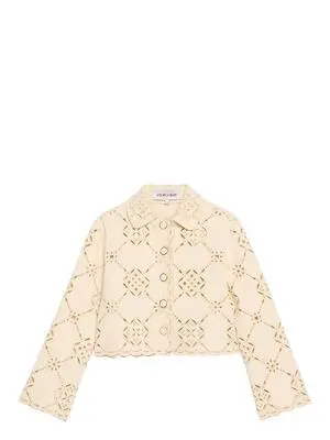 Veronica Beard Adelaide Eyelet-embroidered Jacket - Ecru