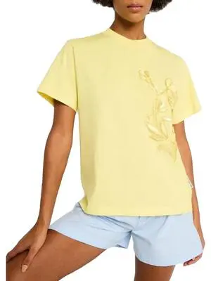 DES_PHEMMES Floral Crystal T-shirt - Lemonade