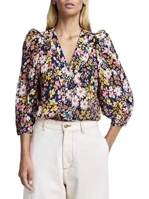 Smythe Frontier Floral Print Blouse - Navy Multi