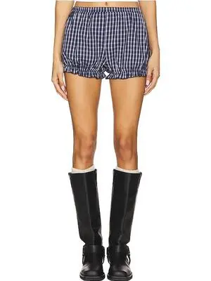 MORE TO COME Bloomers Shorts With Gingham Checks - Navy