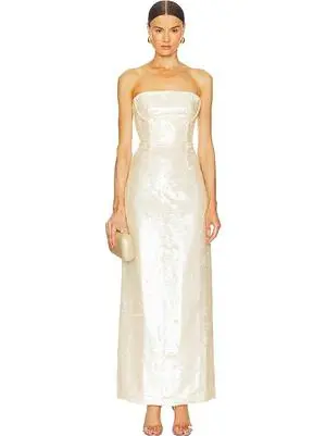 SABINA MUSAYEV Sequin Embellished Strapless Maxi Dress - Ivory