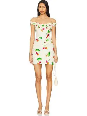 SWF Off Shoulder Pleated Mini Dress - Ivory