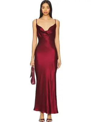 SNDYS X Skin Satin Dress - Burgundy