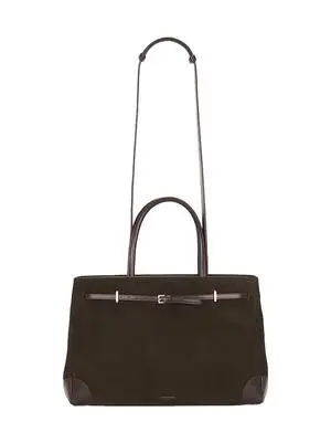 VERAFIED Suede Book Tote Bag - Brown