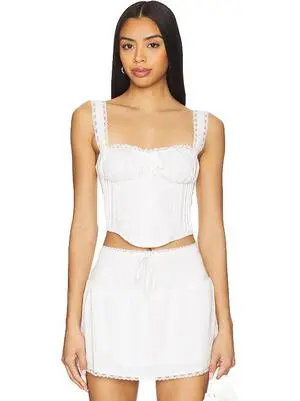 MORE TO COME Elaine Corset Top - White