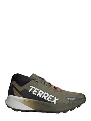 Adidas Terrex Agravic Gore-tex Trail Sneakers - Olive Strata/cloud White/semi Impact Orange