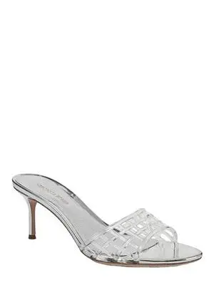 Veronica Beard Tia Jelly Slide Sandal - Clear/ Silver