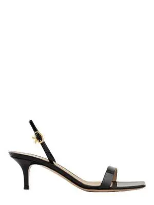 GIANVITO ROSSI Ribbon Kitten Heel Sandals - Black