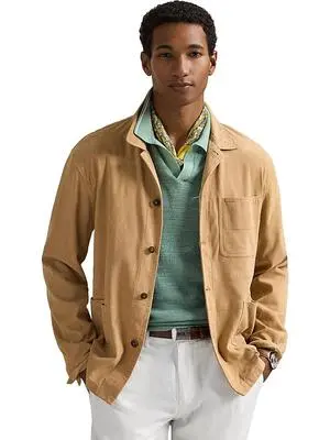 Polo Ralph Lauren Suede Utility Jacket Bershire Tan