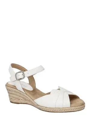 EASY WORKS BY EASY STREET EASY STREET Miramar Ankle Strap Wedge Sandal White