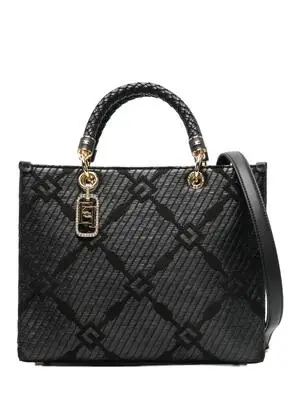 Elisabetta Franchi Patterned Jacquard Tote Bag - Black