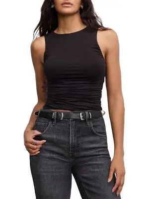 Good American Ruched Jersey Tank - Black001