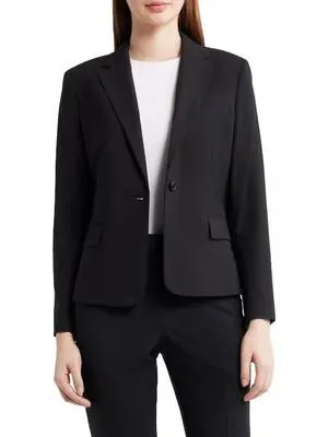 Theory Slim Fit Stretch Wool Blazer - Black