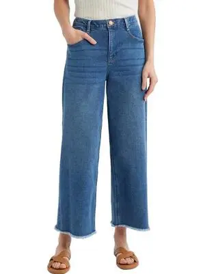 Wit & Wisdom Wyatt 'ab'solution Skyrise Wide Leg Jeans - Mid Blue