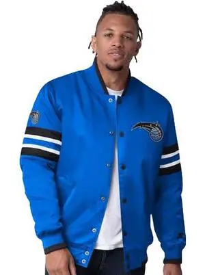 STARTER Orlando Magic Scout Varsity Satin Full-snap Jacket By - Blue
