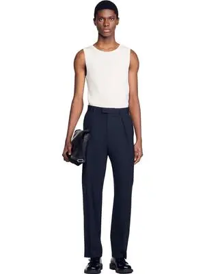 Sandro Sandro Wide-Leg Suit Trousers Navy Blue