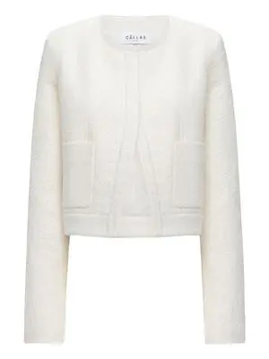 CALLAS MILANO Alba Tweed Cardigan Jacket - White