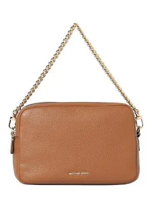 Michael Kors Michael Kors Bryant Pebbled Leather Crossbody Bag With Chain Handle Brown
