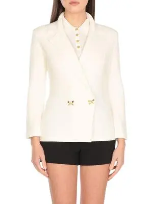 Elisabetta Franchi Double Breasted Jacket - Ivory