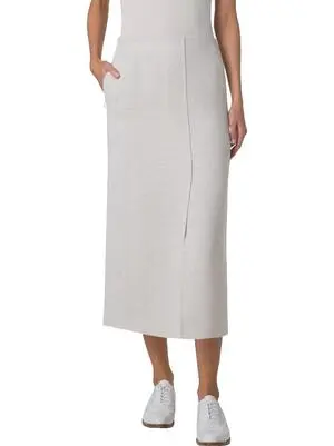 Akris Double Face Linen Blend Pencil Skirt - Greige