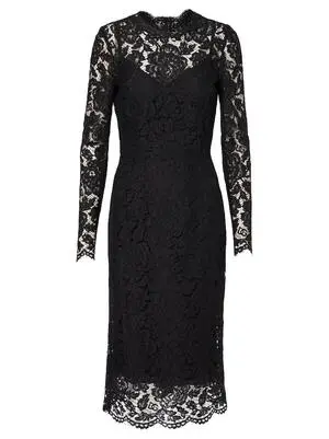 Dolce & Gabbana Lace Midi Dress - Black