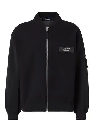 Comme Des Garçons Knitted Jersey Bomber Jacket - Black