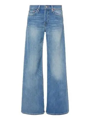 RE/DONE Cotton Stretch Mid-Rise Wide-Leg Jeans