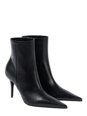 Amina Muaddi Barbara 90 Leather Boots - Black