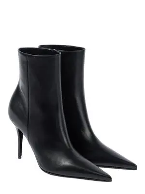 Amina Muaddi Barbara 90 Leather Boots - Black