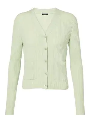 JOSEPH Ribbed-knit Wool Cardigan - Green