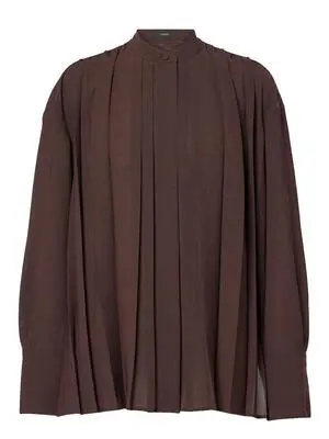 JOSEPH Malte Plissé Blouse - Brown