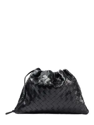 Bottega Veneta Intrecciato Leather Clutch - Black