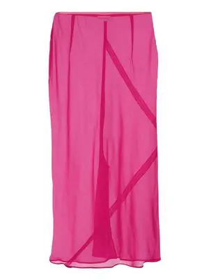 Dries Van Noten Silk-blend Satin Midi Skirt - Pink