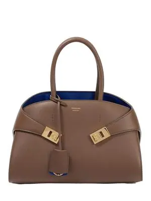 FERRAGAMO Ferragamo Hug Medium Leather Tote Brown