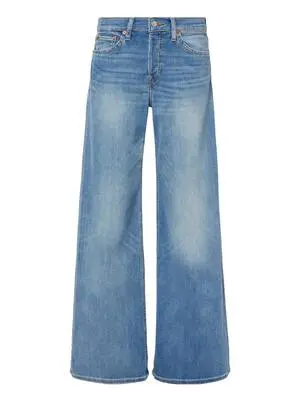 RE/DONE Cotton Stretch Wide-leg Jeans - Blue