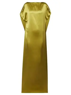 Dries Van Noten Silk-blend Satin Gown - Green
