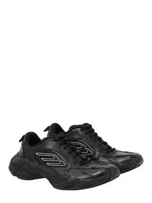 Balenciaga Monday Leather Sneakers - Black