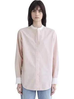 Everlane Oversized Ultrasoft Cotton Shirt - Pink / White