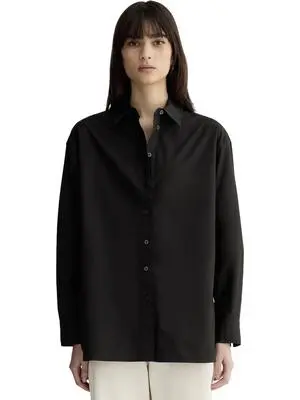 Everlane Boyfriend Shirt In Ultrasoft Cotton - Black