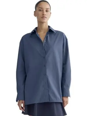 Everlane Boyfriend Shirt In Ultrasoft Cotton - Deep Lazuli Blue