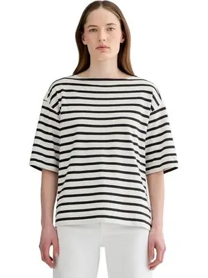 Everlane Mariner Oversized T-Shirt Bone White/black