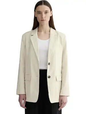 Everlane Oversized Blazer In Stretch Linen - Birch