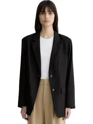 Everlane Oversized Blazer In Stretch Linen - Black