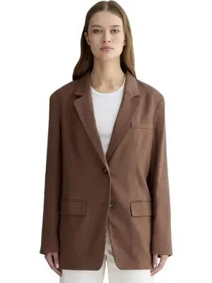 Everlane Oversized Blazer In Stretch Linen - Cedarwood