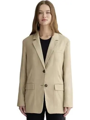 Everlane Oversized Blazer In Stretch Linen - Trench Coat Khaki