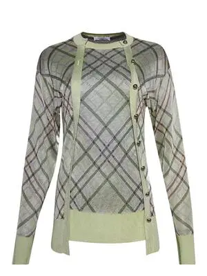 Rabanne Checked Cardigan - Neutrals