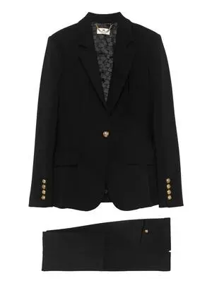 Elisabetta Franchi Single-breasted Crpe Suit - Black